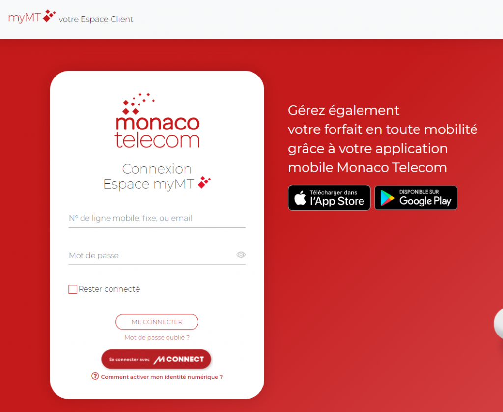MyMT CUSTOMER AREA - Monaco Telecom